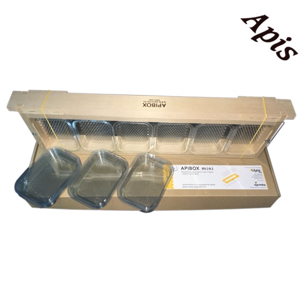 APIBOX mini - Rama de lemn cu 12 recipiente din plastic - Apis-Blaj.ro