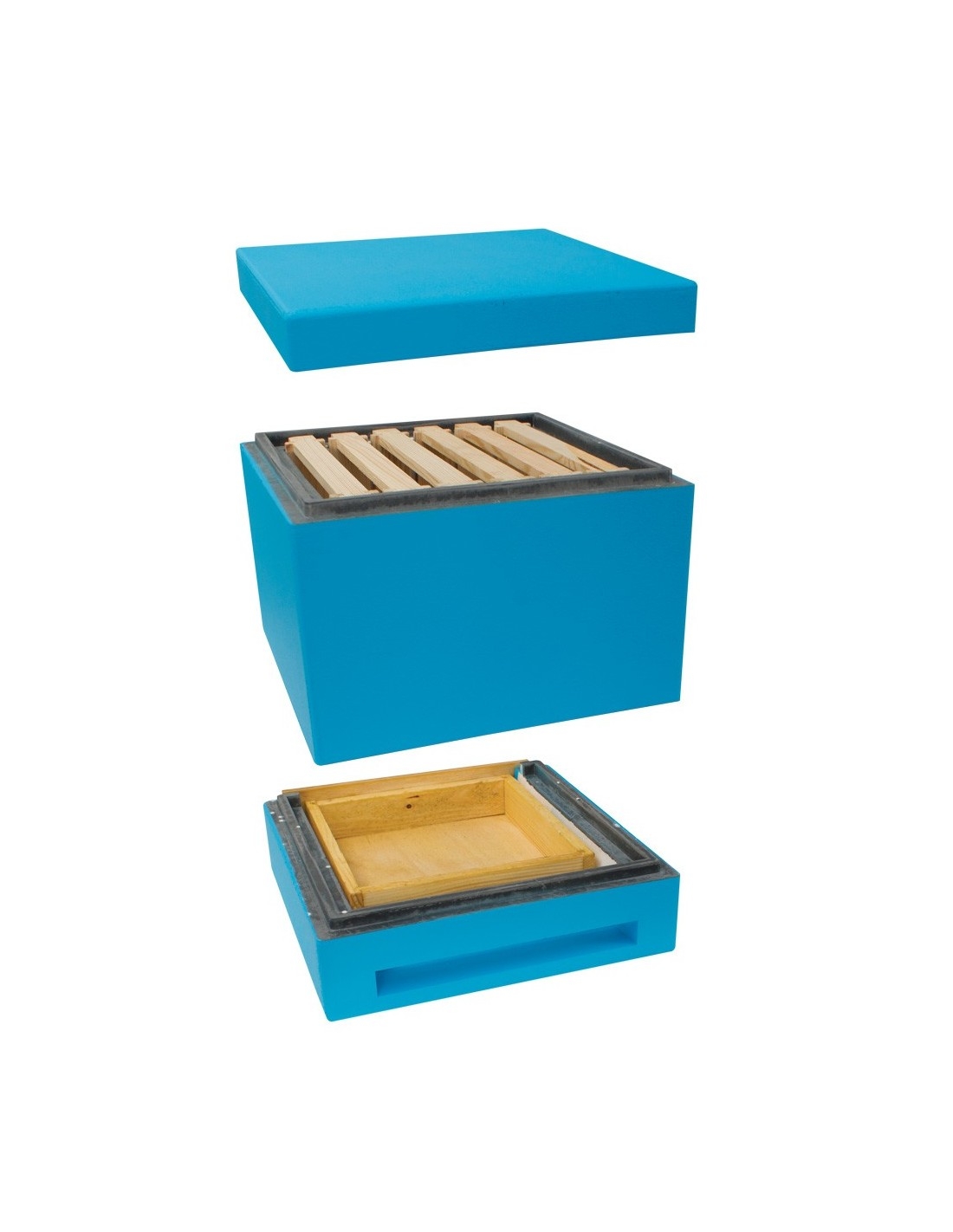 Mini stup (soclu, corp, capac, cu rame) vopsit Lyson - Apis-Blaj.ro